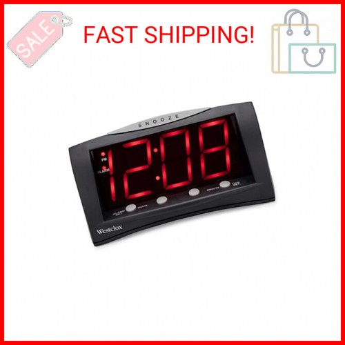 Westclox 66705 Large LED Alarm Clock, Red Display | eBay