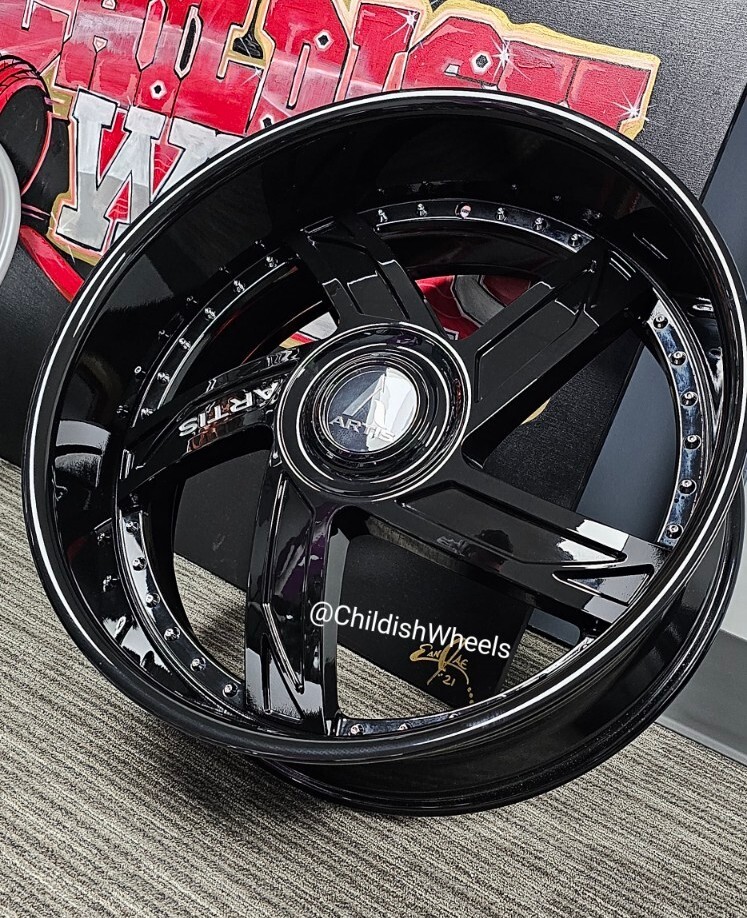 24" Inch Gloss Black Artis Vestiva Blanks Wheels Rims | Aluminum | One ...