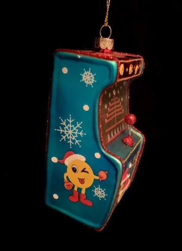 BLOWN GLASS~PAC MAN VIDEO GAME CHRISTMAS TREE ORNAMENT~HOLIDAY~NWT | eBay