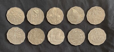 Australian 50 Cent Coin Commemorative Set – 10 Coins – See Description ...