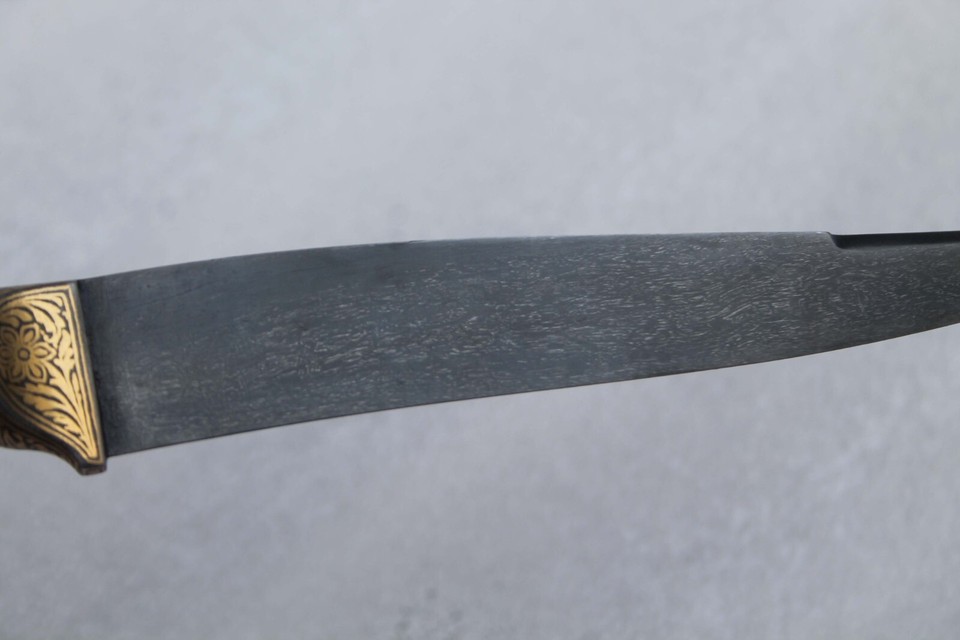 old antique gold damascened wootz pattern blade dagger rock Crystal ...