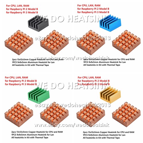 DIY 3pcs/set Heatsink Kit Copper & Aluminum Heat Sink Kits For ...