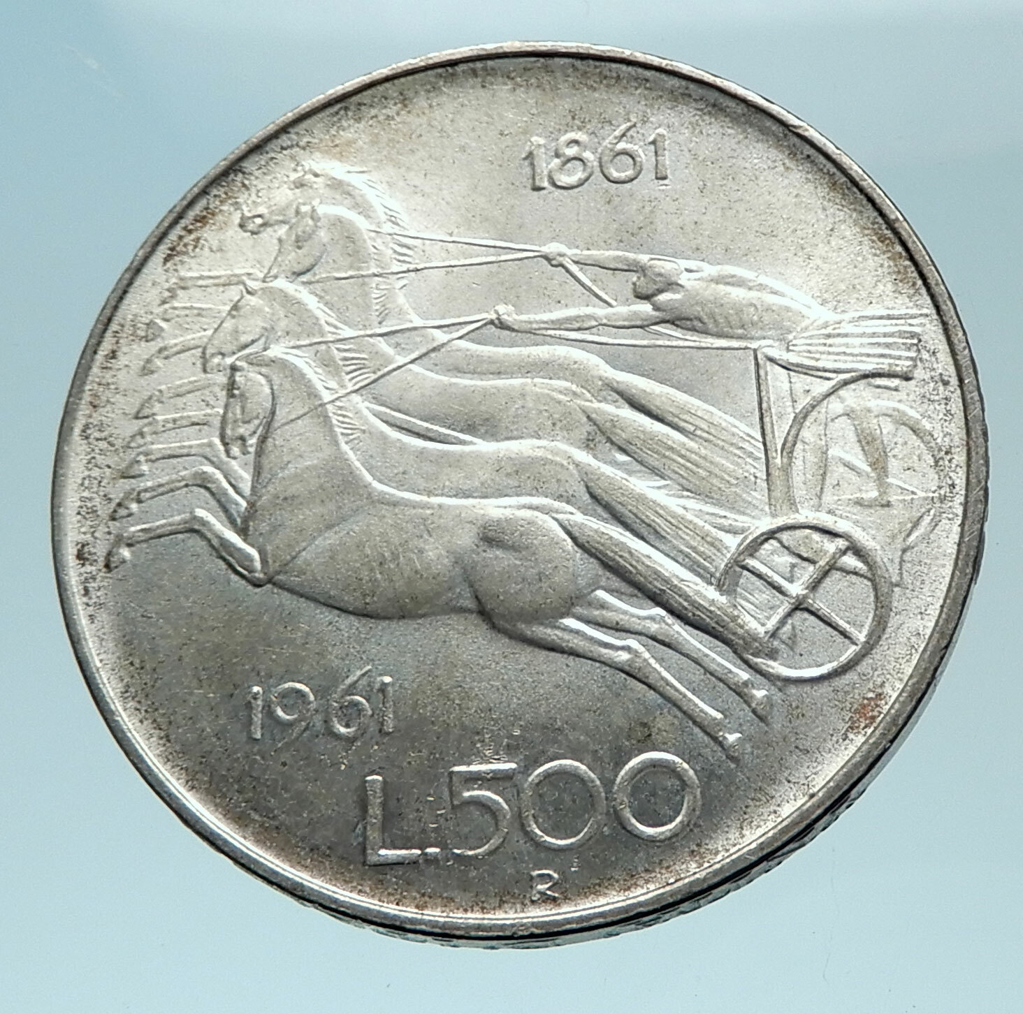 1961 ITALY Silver 500 Lire Coin ITALIAN UNIFICATION Rome Capital ...
