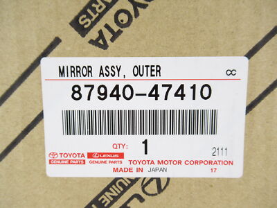 Genuine OEM Toyota 87940-47410 Driver LH Side Mirror Assy 2016-2020 ...