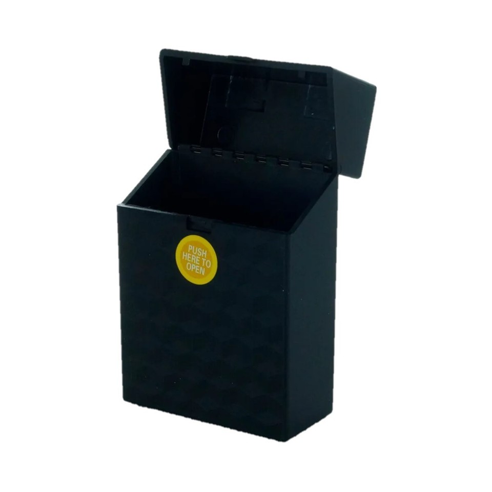 4 Pack King Size Push-to-Open Plastic Cigarette Case Cube Square Design ...