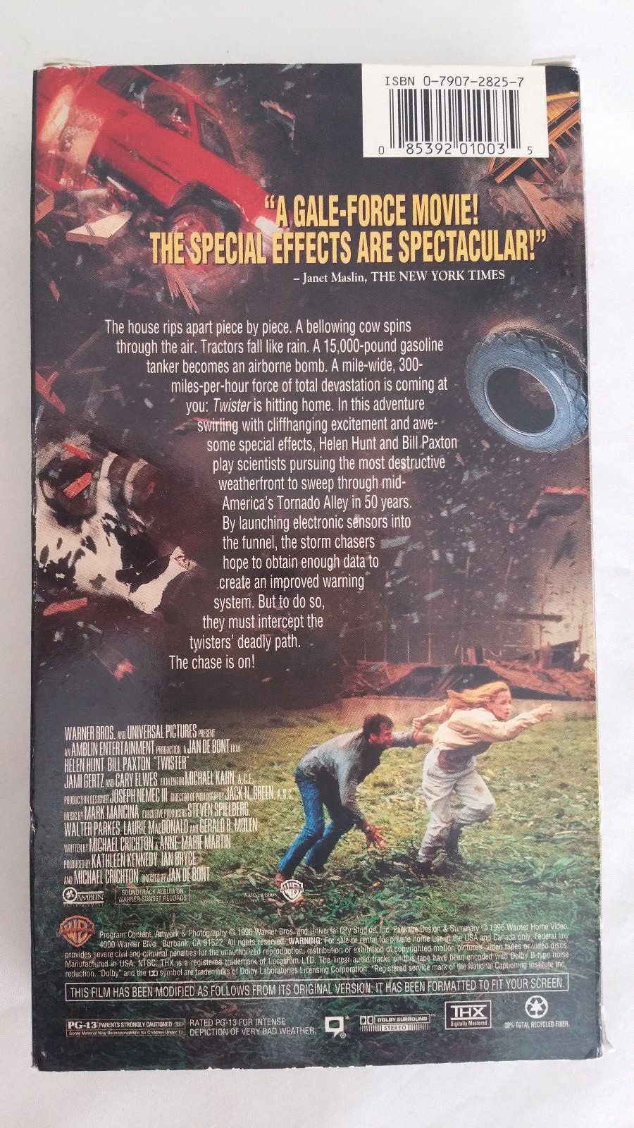 Twister VHS VCR Movie 1996 Bill Paxton, Helen Hunt, Jami Gertz, Cary ...