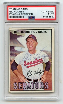 GIL HODGES Signed 1967 Topps #228 Senators HOF PSA/DNA Encapsulated | eBay