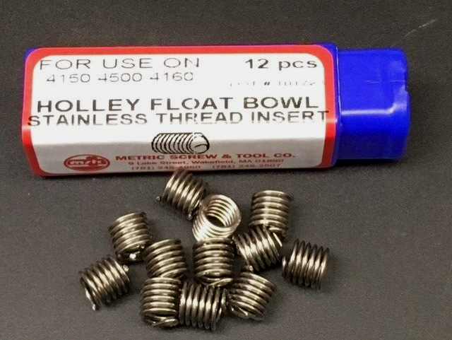 HOLLEY CARBURETOR FUEL FLOAT BOWL SCREW HELICOIL STYLE THREAD REPAIR ...