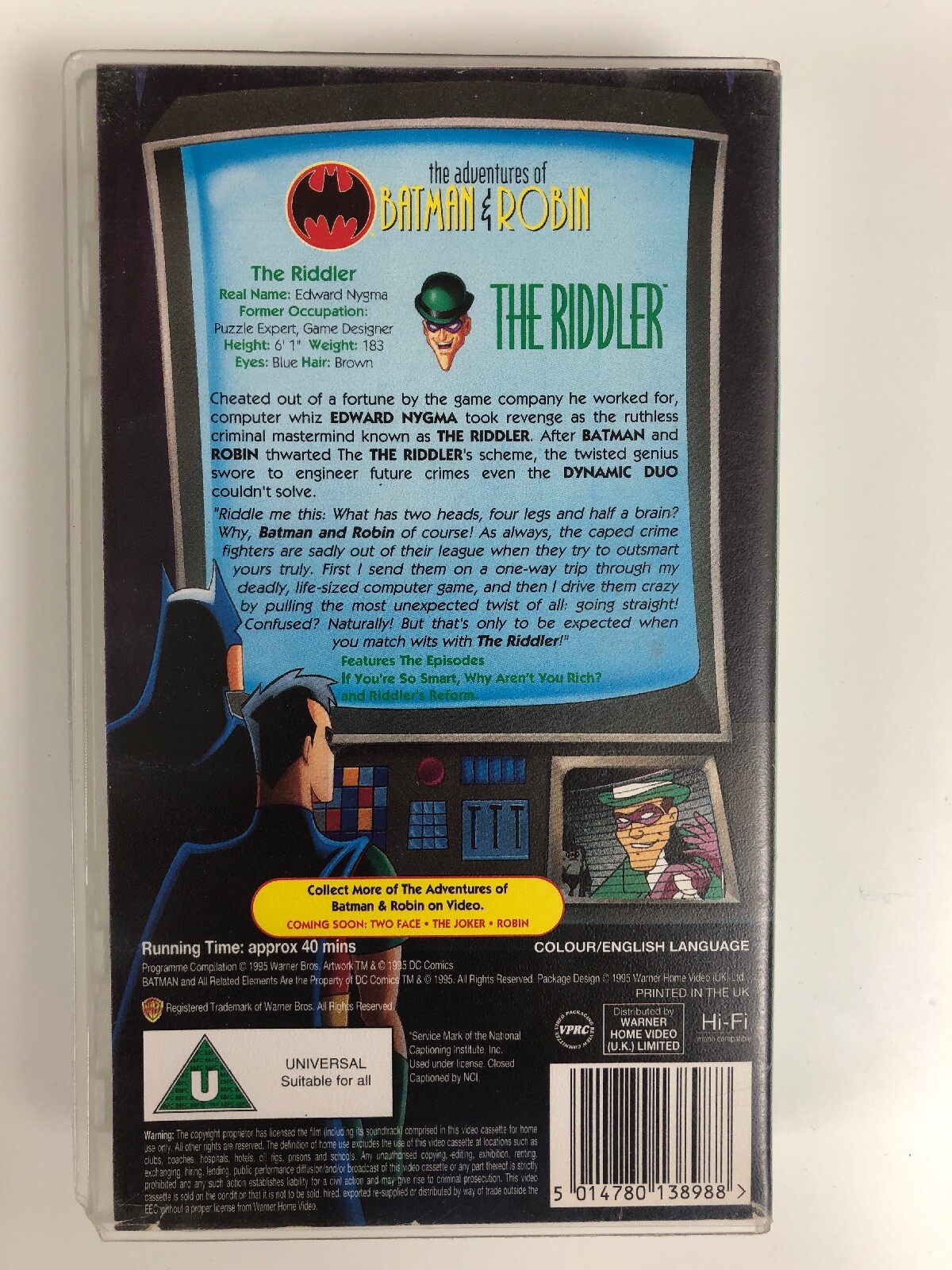 The Riddler - The Adventures Of Batman & Robin - VHS Video Tape ...