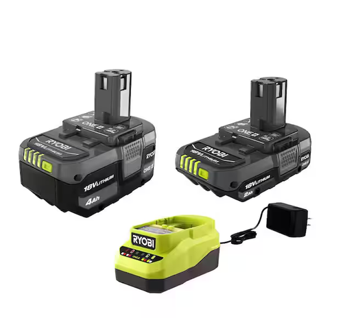 40-3 RYOBI 18V ONE+ Lithium Battery Kit 2Ah + 4Ah + Charger PSK106SB ...