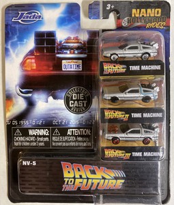 Jada Nano Hollywood Rides: 1.65" Back to the Future Time Machine Set ...