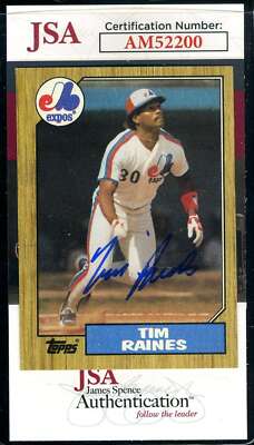 Tim Raines JSA Coa Signed 1987 Topps Autograph | eBay