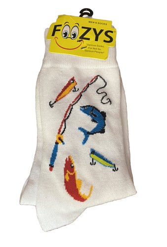 Foozy’s Let’s Go Fishing Socks Size 6 - 12 | eBay