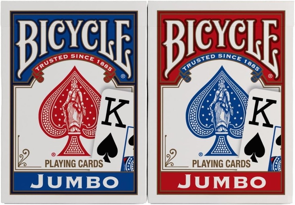 Bicycle Jumbo Index Playing Cards: 2 Pack Large Print for Easy Reading ...