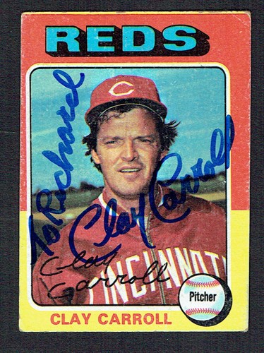 Clay Carroll #345 signed autograph auto 1975 Topps MINI Baseball ...
