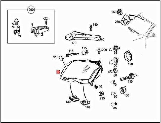 Genuine Mercedes-Benz Glk-class X204 Front Left Headlight A2048200939 ...