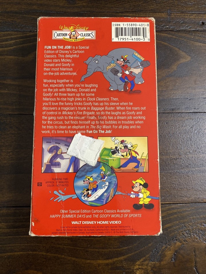 Walt Disney Cartoon Classics Special Edition - Fun on the Job (VHS ...
