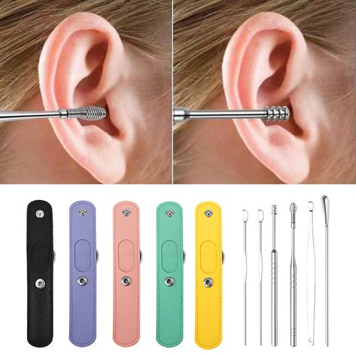 6Pcs/set Ear Wax Picker Cleaner Spoon Ear Wax Remover Ear Clean Tool ...