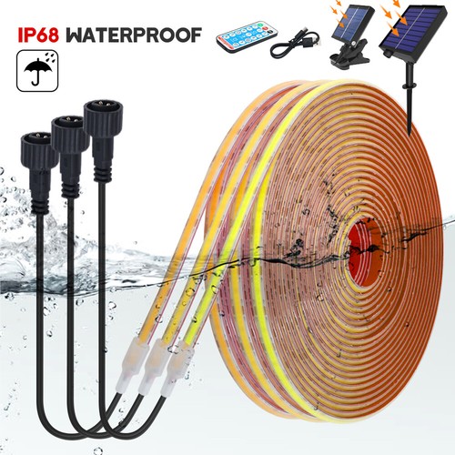 Solar COB LED Strip Lights Neon Rope Light 12V IP68 Waterproof Outdoor ...
