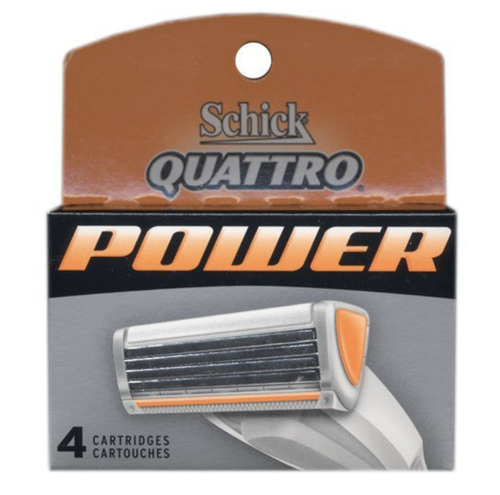 Schick Quattro POWER Razor Shaving Blades Refill 4 Pack Cartridges ...