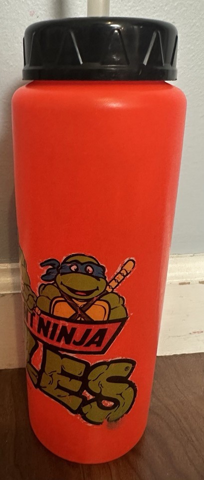 Vintage 1988 Teenage Mutant Ninja Turtles TMNT Water Bottle & Straw ...
