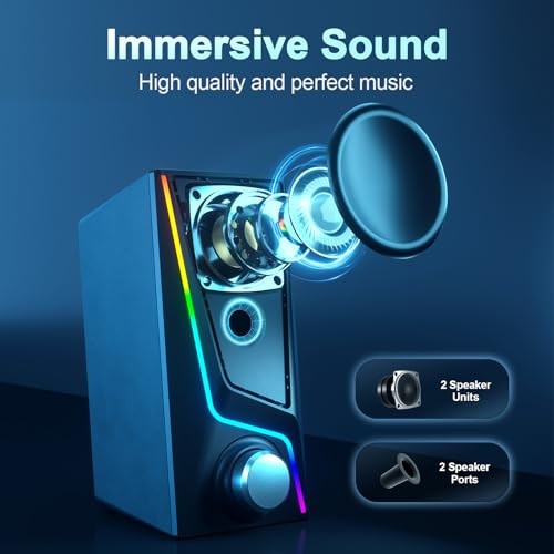 Computer Speakers with Subwoofer, 2.1 Hi-Fi PC Speakers System with 6 ...