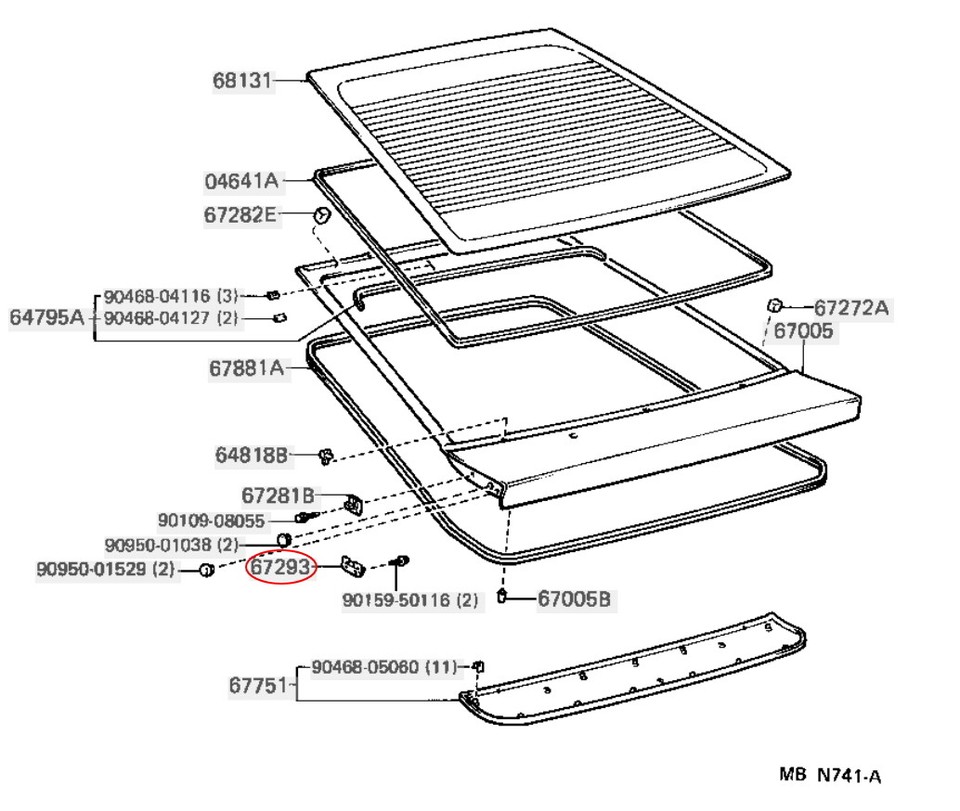 TOYOTA GENUINE JZA70 SUPRA MK3 Rear Lift Gate Lower Stopper Rubber ...