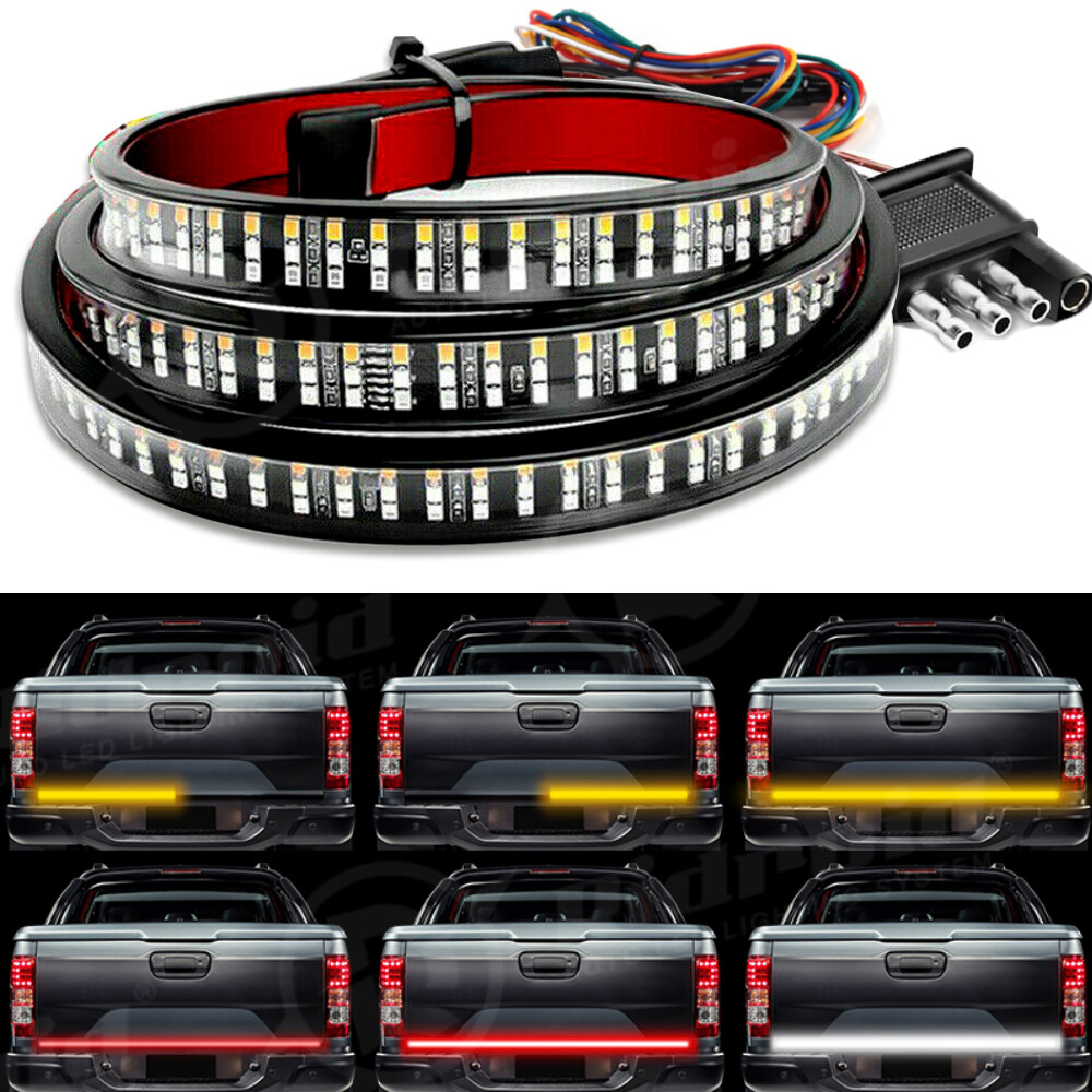 60" 3 Row 432 LED Strip Tailgate Light Bar Truck Reverse Brake Signal ...