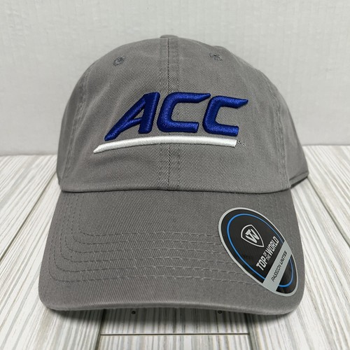 NCAA ACC Conference Hat Cap Strap Back Gray Embroidered College NWT | eBay