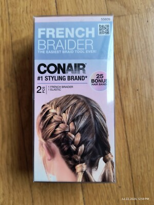 Conair French Braider 25 Bonus Hair Bands 1 Elastic Band Easiest Braid ...