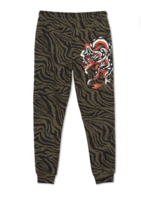 NEW Ed Hardy Jogger Men Medium Pants Sweatpants DRAGON ZEBRA CAMO | eBay