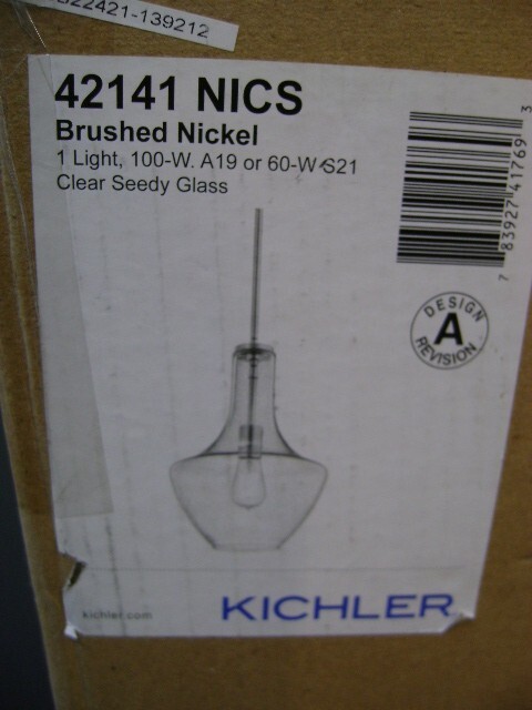 Kichler 42141NICS Everly Pendant Light Brushed Nickel Clear Seeded ...