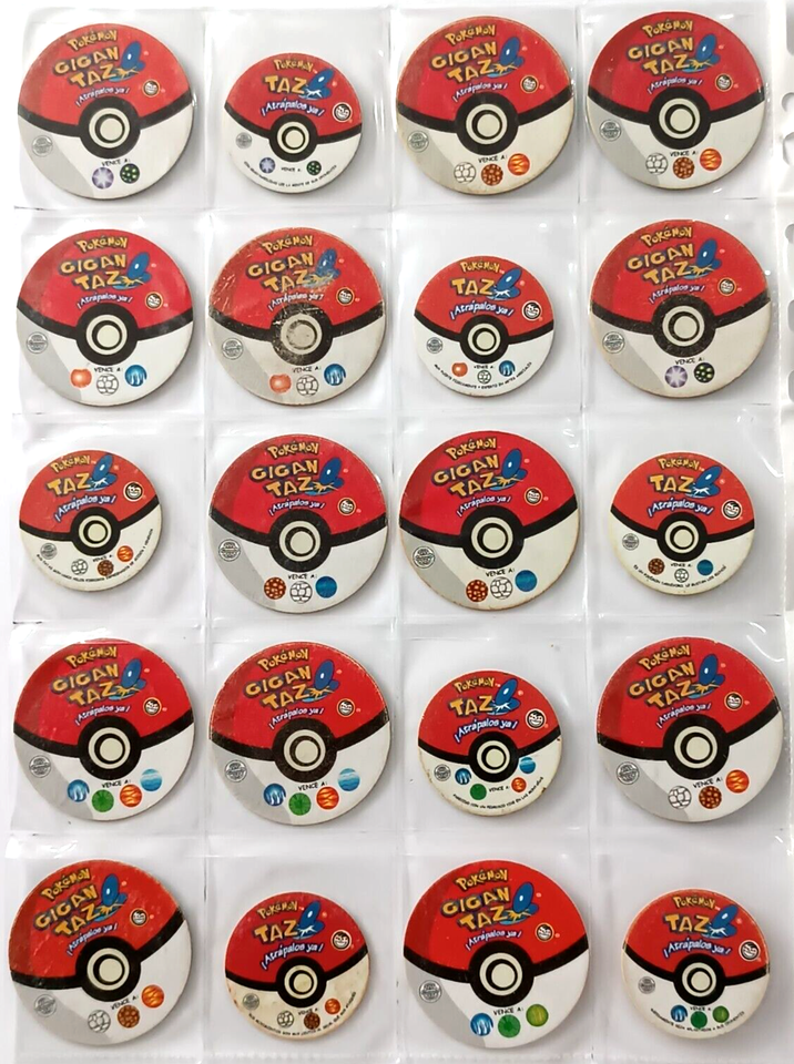 GIANT TAZOS POKEMON 1 Gen KANTO Full Set 151/151 ARGENTINA 1999 Pepsico ...