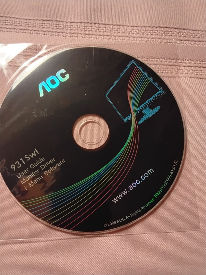 AOC 931Swl User Guide Monitor Driver i-Menu Software CD | eBay