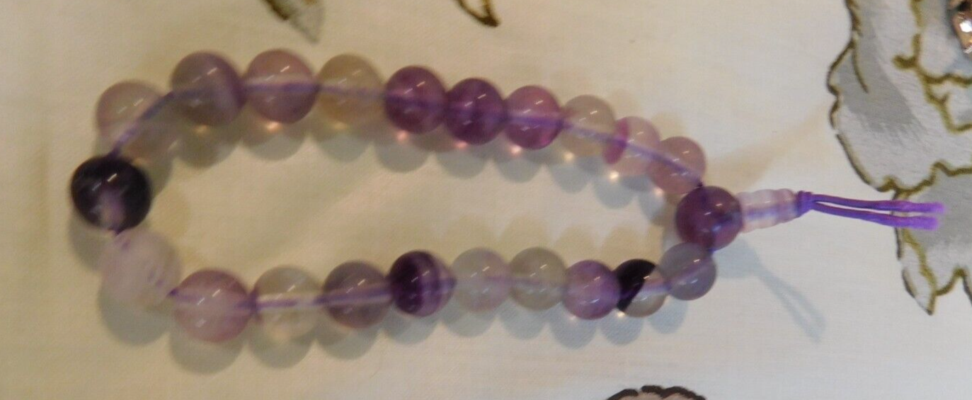 ADJUSTABLE HAND STRUNG PURPLE QUARTZ BEADED BRACELET | eBay