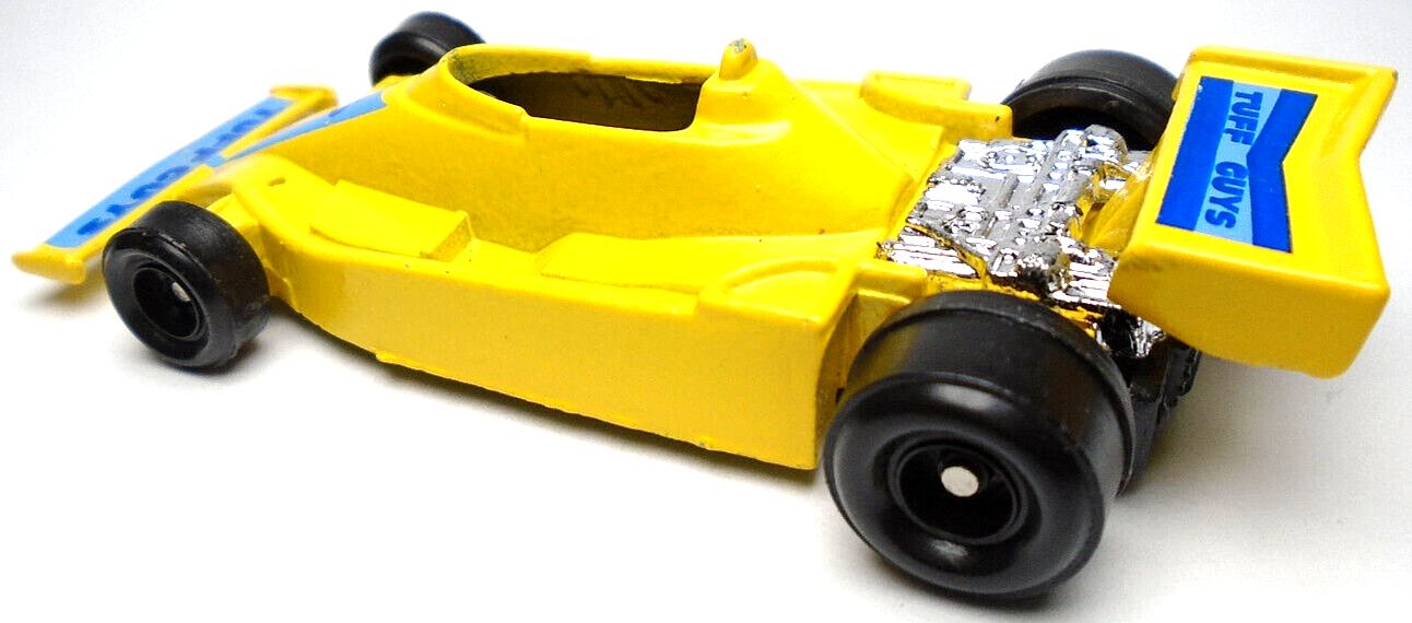 VINTAGE ROAD CHAMPS #6 TUFF GUYS YELLOW 1:64 DIECAST 3" INDY RACE CAR W ...