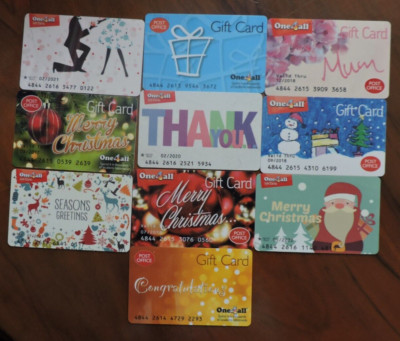 10 POST OFFICE ONE4ALL UK GIFT CARDS. COLLECTORS ITEM. NO VALUE LOT 3 ...