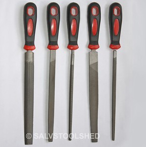 8" Steel File Set 5 Pieces Round Square Flat Triangle Files Filing ...