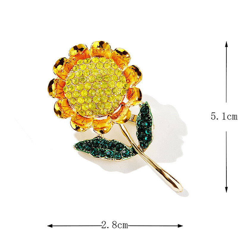 Crystal Sunflower Brooches Pin Enamel Flower Weddings Banquet Party Brooch Gif f | eBay