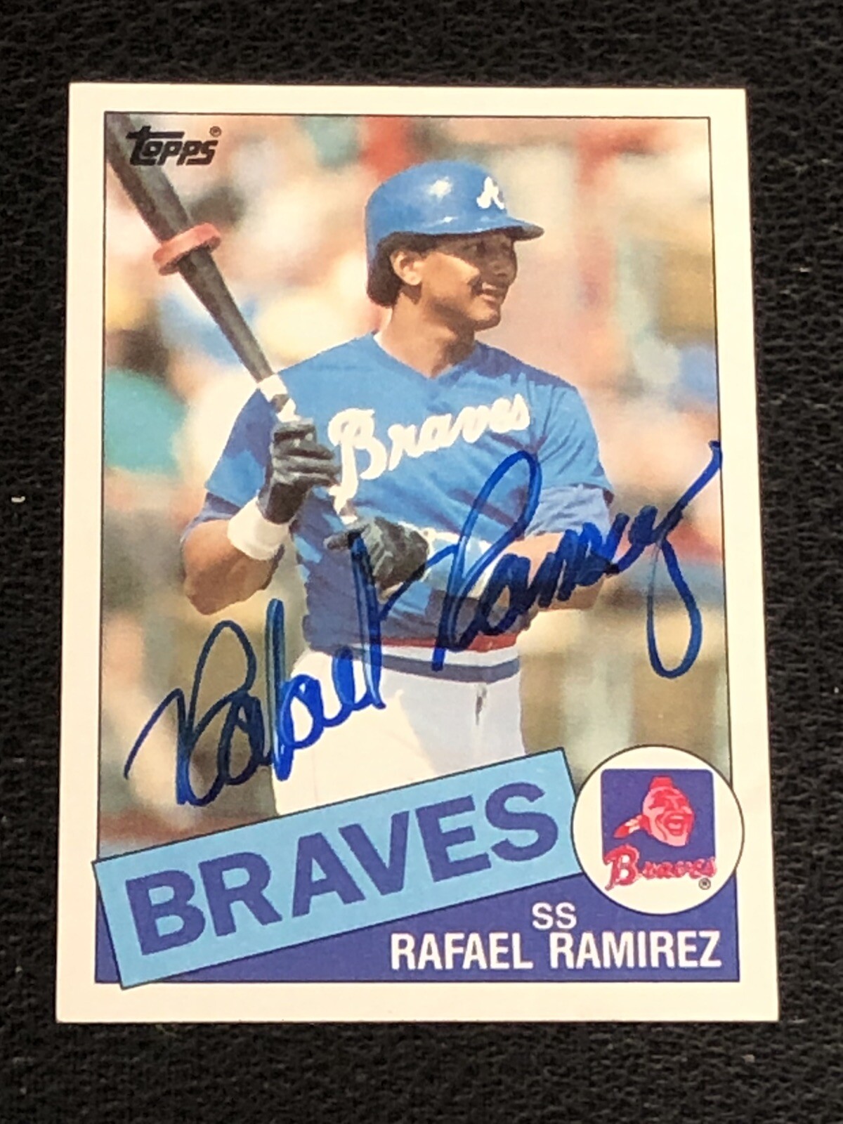 RAFAEL RAMIREZ 1985 TOPPS SIGNED AUTOGRAPHED CARD #647 ATLANTA BRAVES ...
