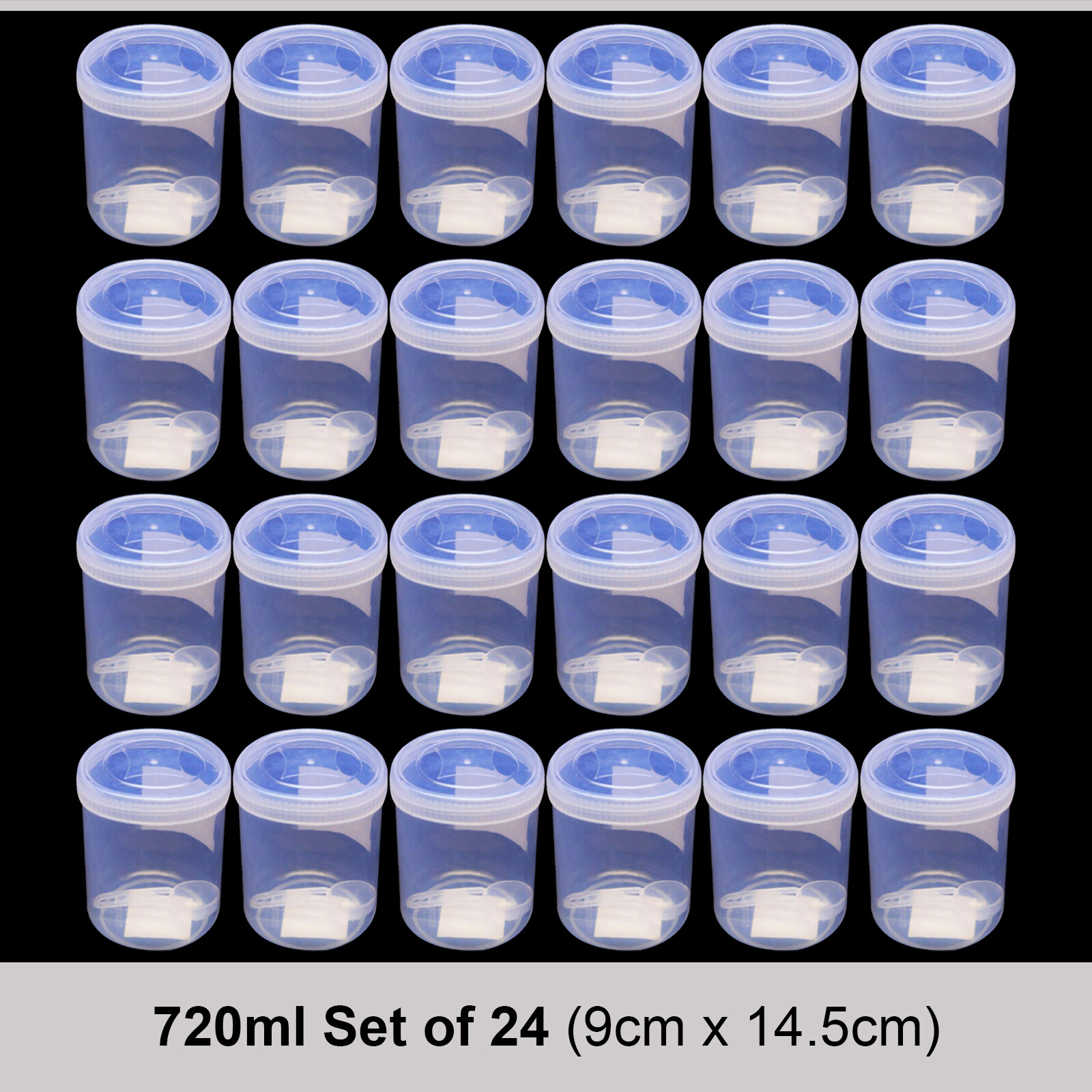 Clear Plastic Food Storage Jar Screw Lid Kitchen Container Box with ...