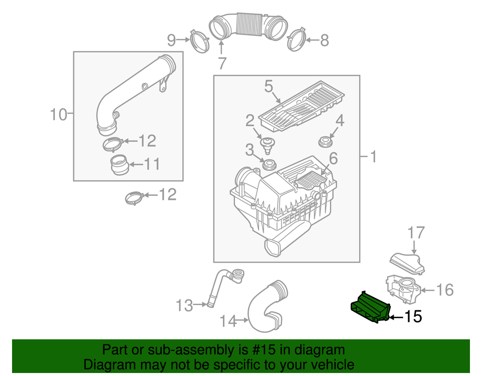 Genuine Volkswagen Air Inlet Duct 1K0-805-971-D-9B9 | eBay
