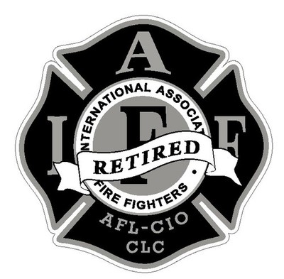 4" IAFF Decal Retired Black and Gray Trim Exterior Mount PLEASE READ ...