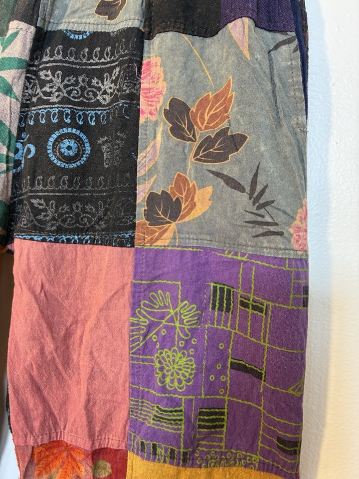 the little bazaar Patchwork Pants Women’s Sz S/M Colorful Hippie Boho ...