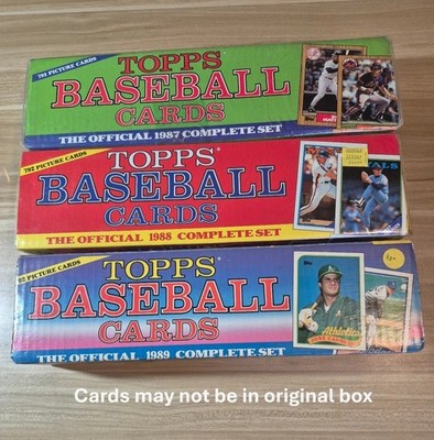 Set 0f 3 1987-1988-1989 Topps Baseball Card Factory Sets Opened Ex/Mint ...