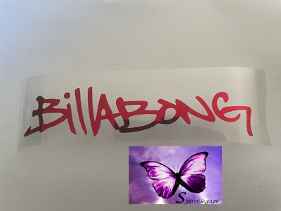 1 X METALLIC RED BILLABONG WORD PERMANENT VINYL DECAL CAR BRAND ...