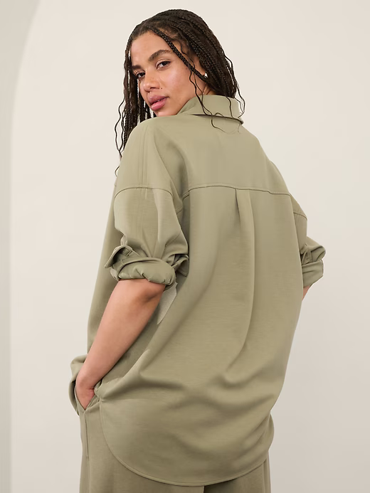ATHLETA Allure Shirt Jacket XLT X-Large Tall | Olive Branch #545335 NEW ...