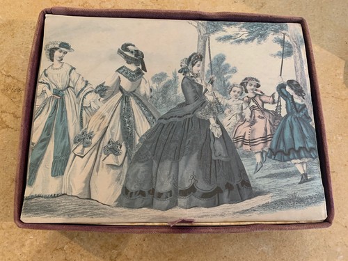 Hanes Vintage Handkerchief Box Mauve Velvet Lined Silk Print Victorian ...