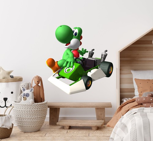 Yoshi Super Mario Bros Kart Wall Decal Removable Sticker Kids Home ...