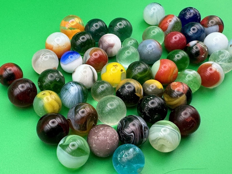 Christensen Aggie Onionskin Marble King Vintage Glass Marbles Lot Of 10 ...